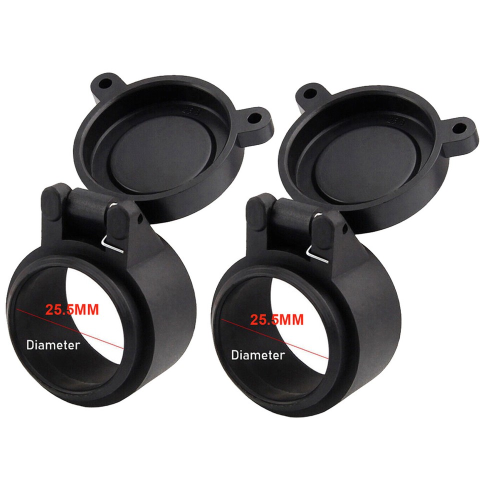 2X Flip Up Scope Covers Rifle Scope Protect Objective Cap Lens Cover ...