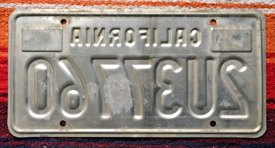 Vintage Blue / Yellow California License Plate 2 U 3 77 60 ?maybe ...