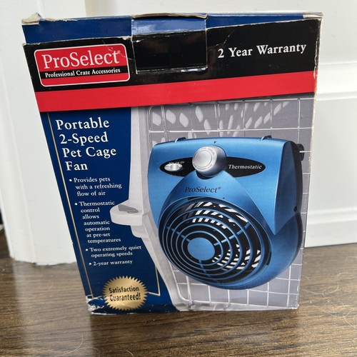 ProSelect Deluxe Thermostatic Pet Crate cage Fan 2 Speed battery ...