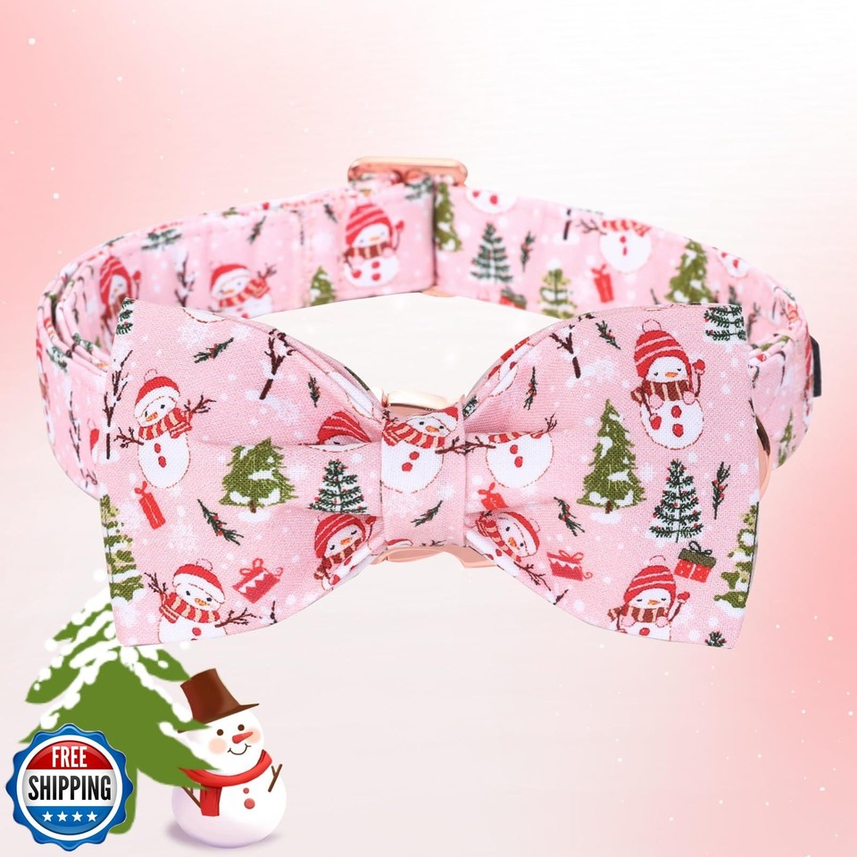 Bobo Rainbow Christmas Dog Collar, Christmas Tree and Snowman Pri | eBay