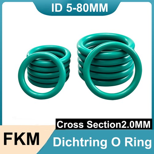 Cross Section 2.0mm FKM Rubber O-Rings Seals 5mm - 80mm Outside ...