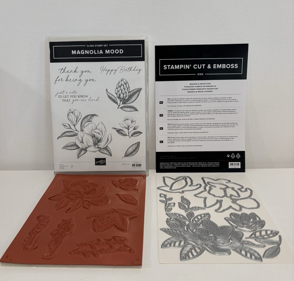 Stampin' Up! Magnolia Mood Cling Rubber Stamp Set with Coordinating ...