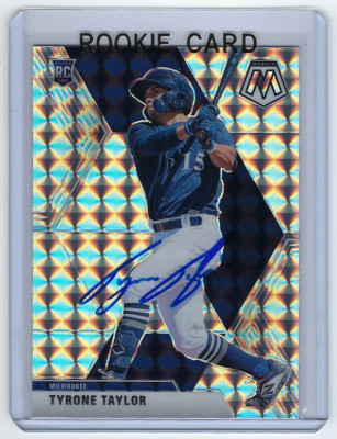 2020 BREWERS Tyrone Taylor signed ROOKIE card Panini Mosaic Prizm #33 ...