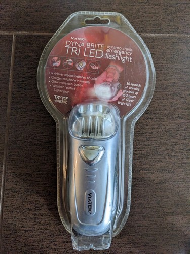VIATEK DYNA BRITE TRI LED DYNAMO CRANK EMERGENCY FLASHLIGHT CC | eBay
