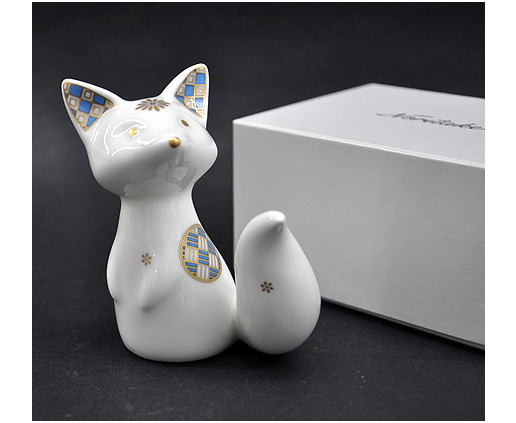 Noritake KITSUNE Fox Doll Bone China Pottery Japan-made Ornament Figure ...