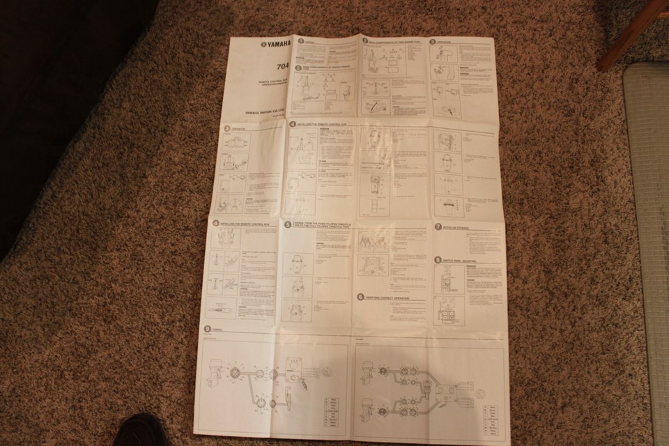 Yamaha 704 Remote Control Box Operation Pull Out Manual 704-28199-P0 | eBay