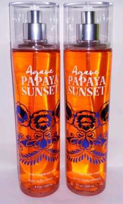 X2 BATH & BODY WORKS AGAVE PAPAYA SUNSET BODY MIST SPRAY 8 FL OZ EACH ...