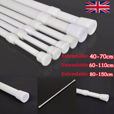 Spring Loaded Extendable Telescopic Net Voile Tension Curtain Rail Pole ...