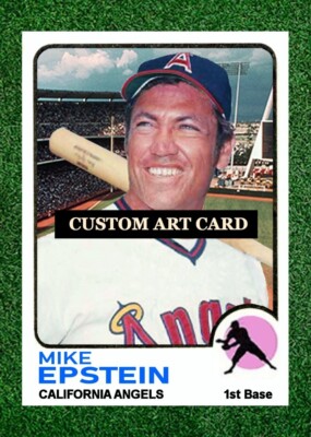 Mike Epstein California Angels 2024 / 1973 Custom Made Baseball Art ...