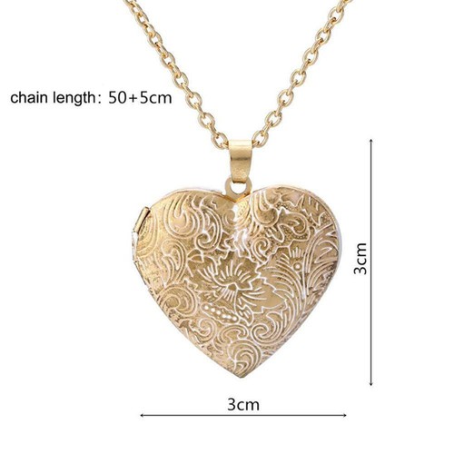 Gold Heart Photo Picture Frame Locket Pendant Chain Jewelry Neckla# | eBay