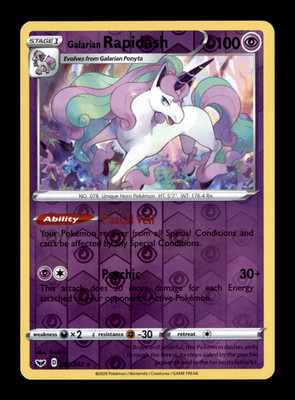 Galarian Rapidash 082/202 Reverse Holo - Sword & Shield Base - Pokemon ...