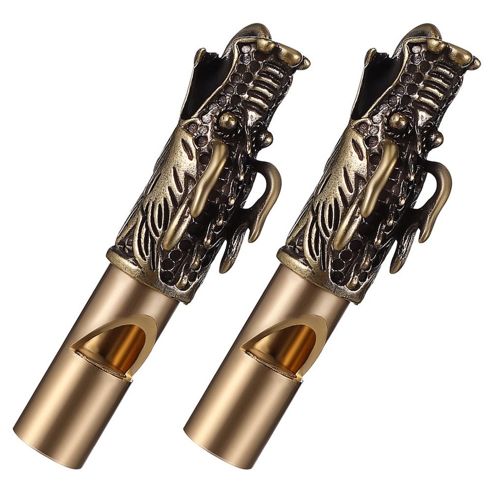 2pcs Dragon Whistle Loud Brass Whistle Outdoor Emergency Whistle ...