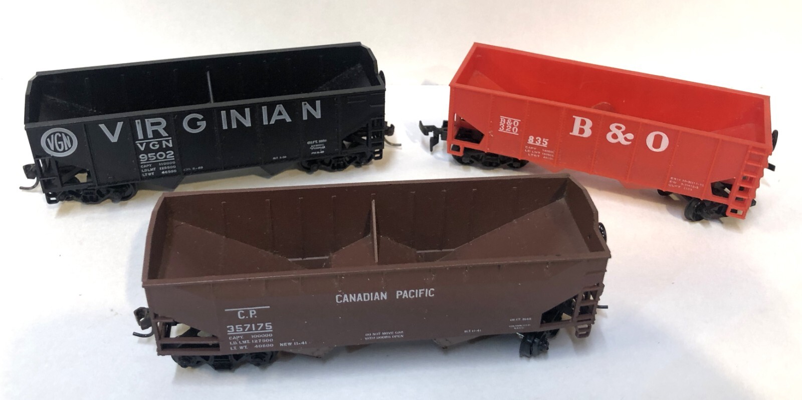 HO Scale 2 Bay Hoppers, Virginian, B &O, Canadian Pacific Lot of 3 | eBay