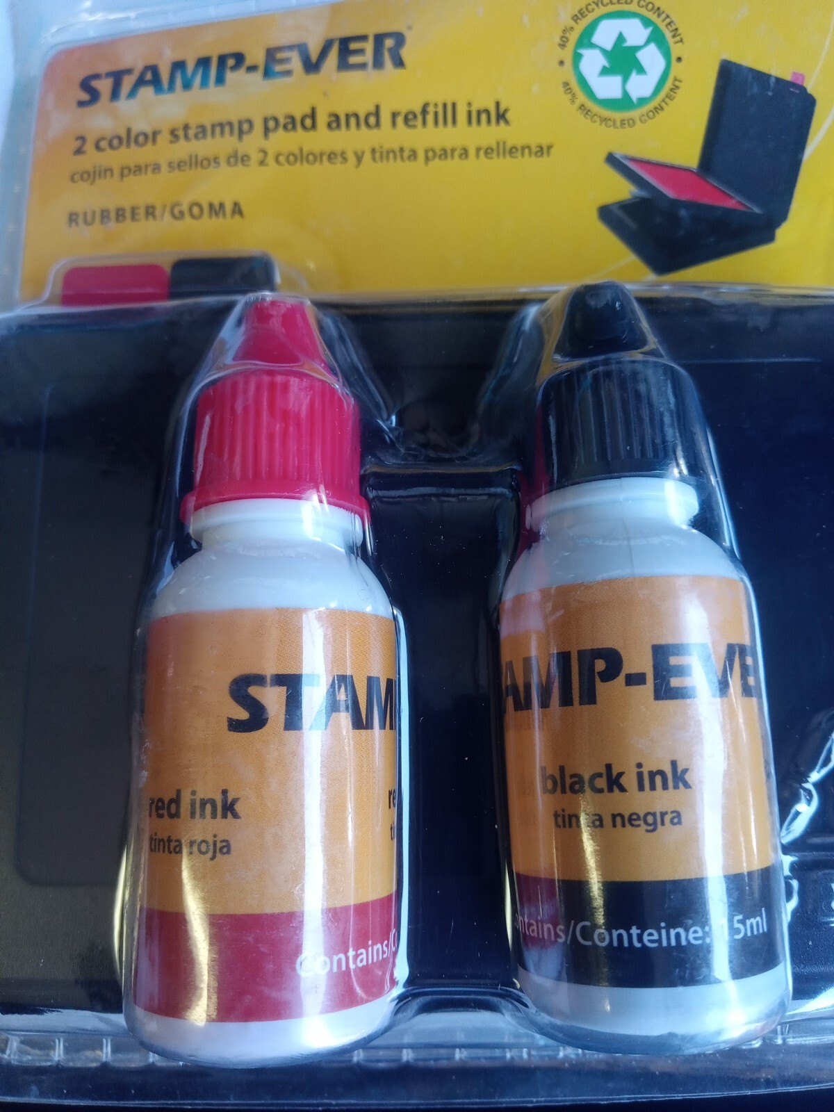 Stamp-Ever Two Color Pad/Refill Ink,Pads Measure 2-3/8 x 4 Inches Ea ...