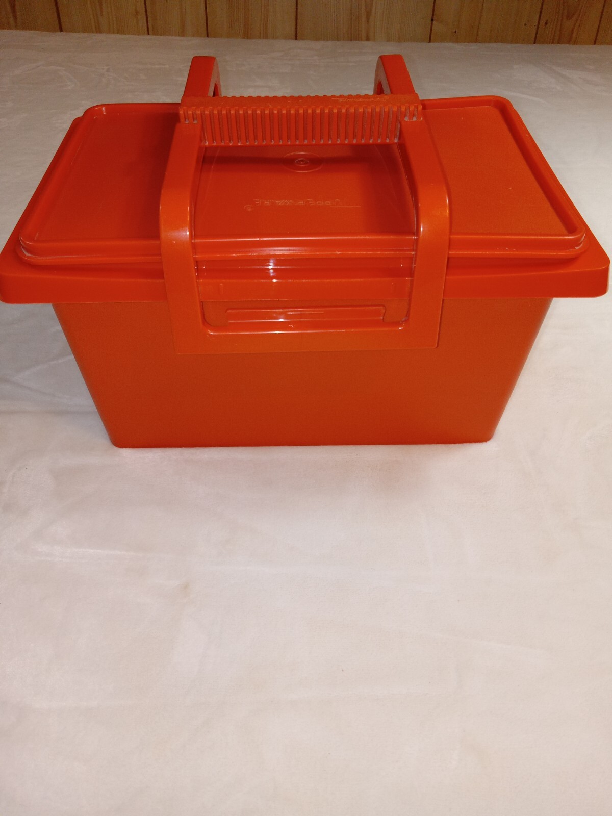 Vintage Tupperware Large Orange Carry All Storage Container with Handle ...