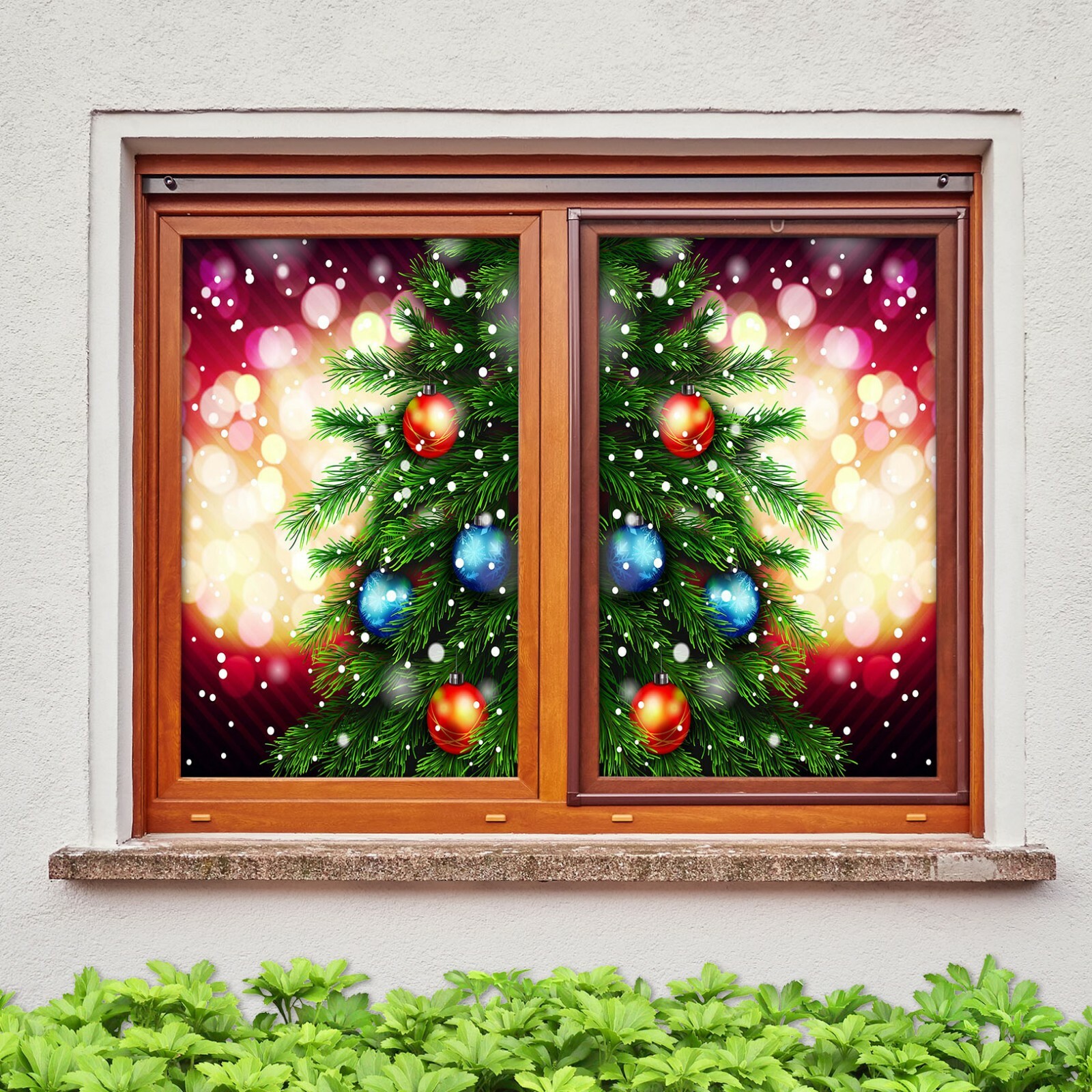 3D Tree O747 Christmas Window Film Print Sticker Cling Stained Glass ...