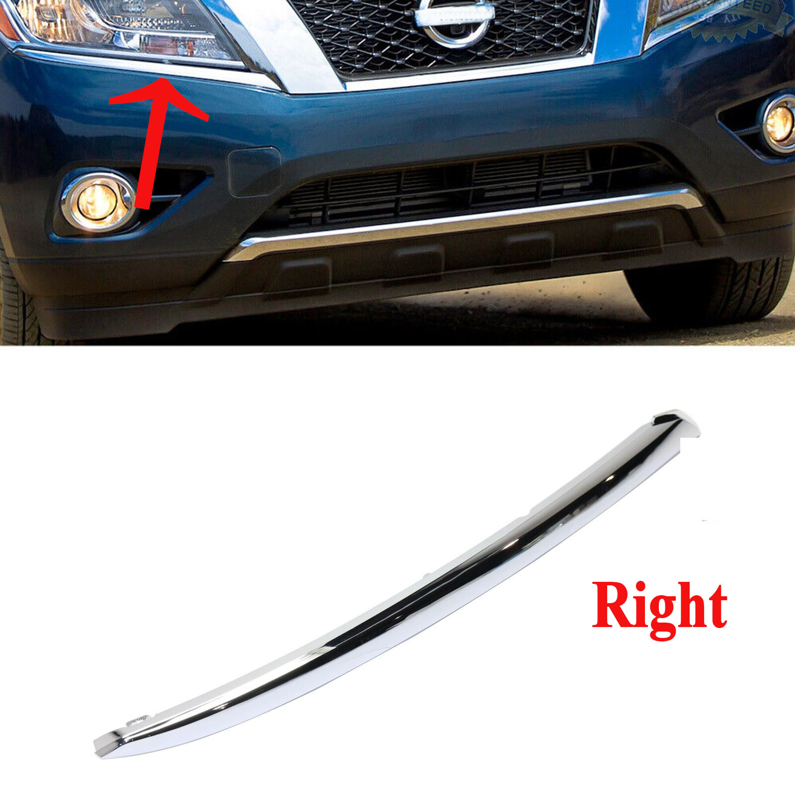 Bumper Trim Set For Nissan Pathfinder 2013-2016 Front Left Right Lower ...