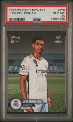 PSA 10 JUDE BELLINGHAM 2022-2023 Topps Now UCL REAL MADRID 1st card GEM ...