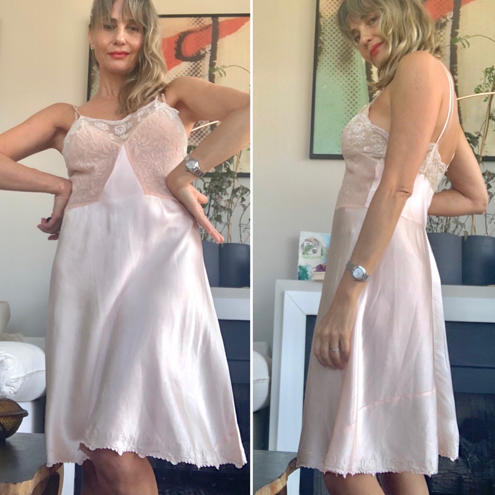 1940s Satin Slip Dress Vintage Slip Dress Satin M Gem