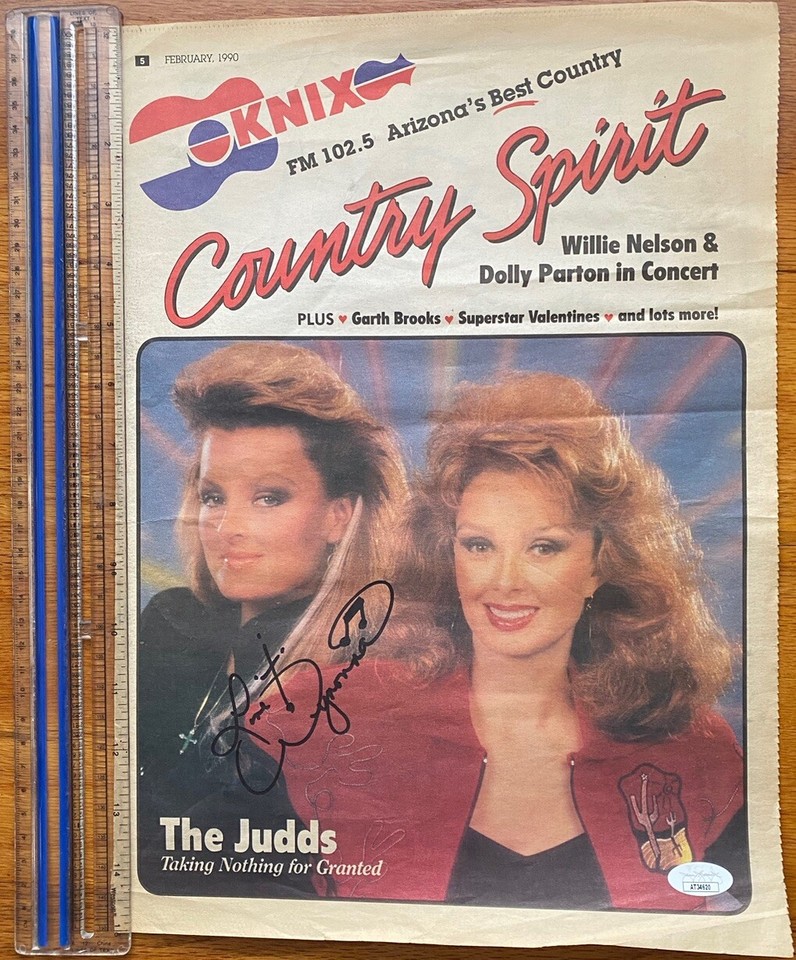 Wynonna Judd Signed 11x15 Magazine Page Autograph + Cross, Music Note w ...