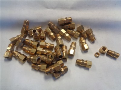 BRASS THREADED FITTING SET OF (34) 1/2" MALE X 9/16" MALE MARINE BOAT ...