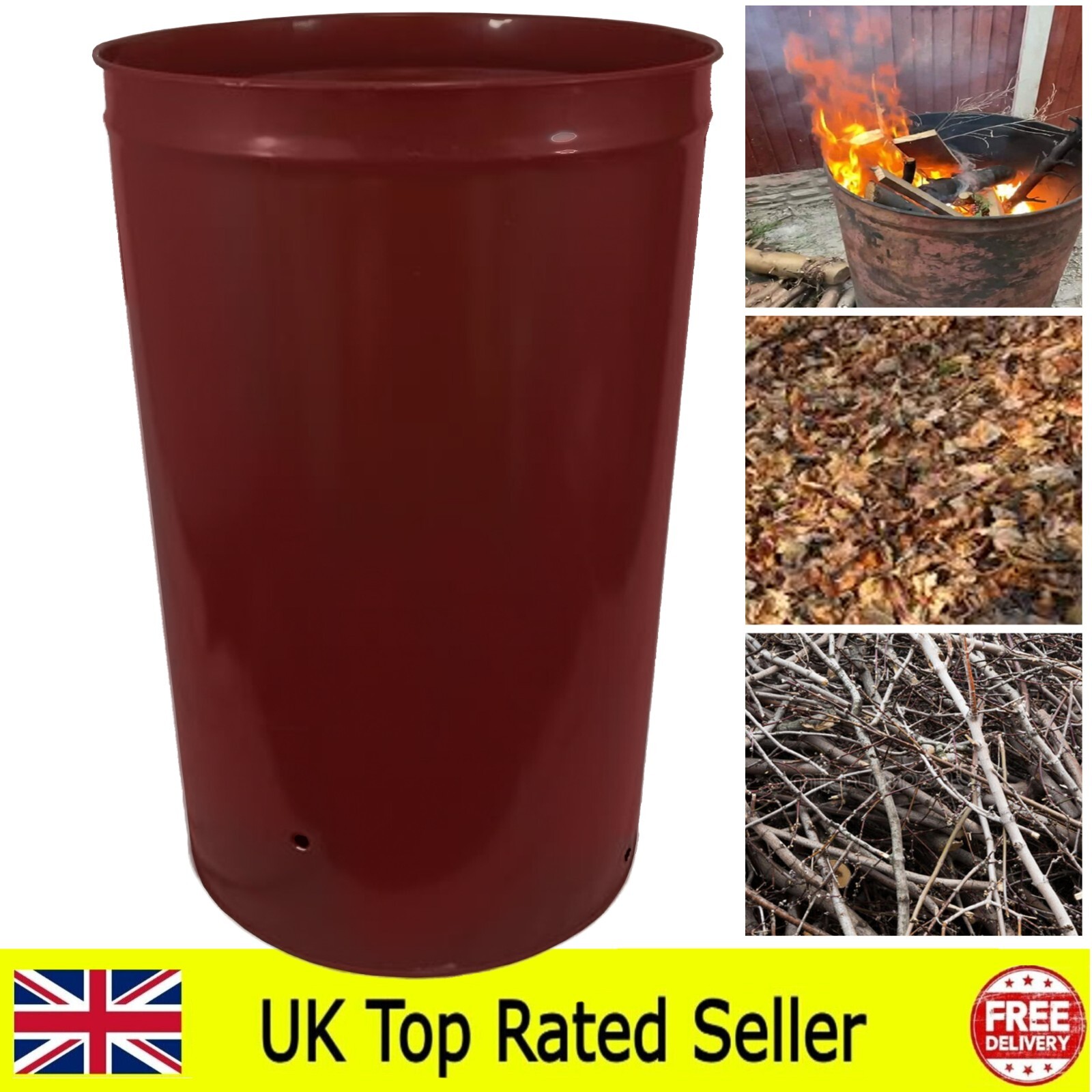 210L GARDEN INCINERATOR BIN / BURNER BIN / BRAZIER / LARGE BURNER BIN ...