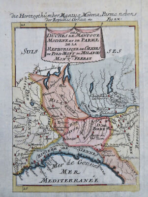 Republic of Genoa Modena Parma Duchy of Mantua Northern Italy 1686 ...