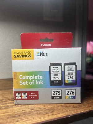 Canon PIXMA 275 Black 276 Color Replacement FINE Ink Cartridges PG-275 ...