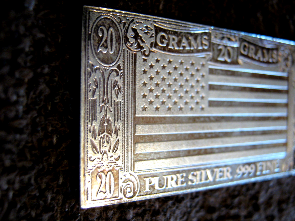 The Silver Mint 20 grams, USA flag Image on Ingot .999 pure silver. | eBay