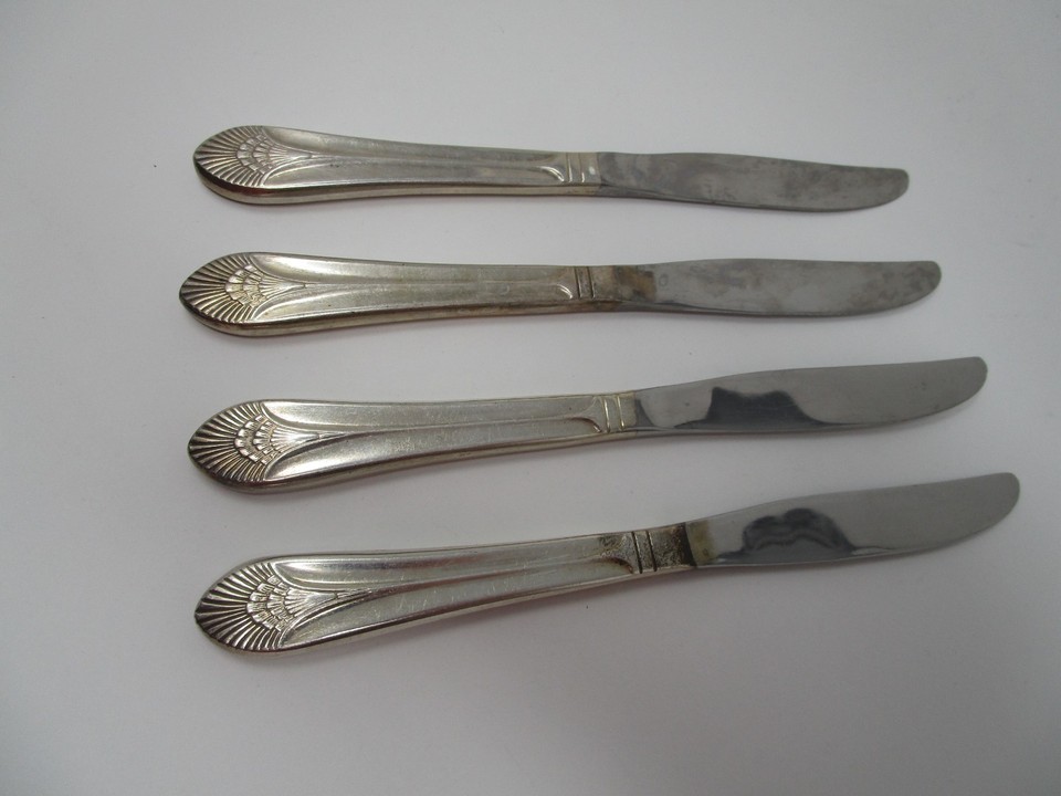 4 International Silverplate Manhattan Pattern Dinner Knife 9 1/8 inch ...