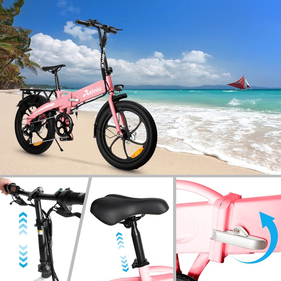 E-Bike 20" Electric Bike for Adults 850W Motor City Bicycle Commuter ...
