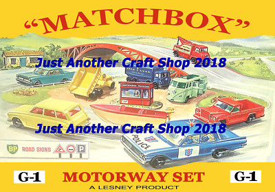 Matchbox Toys G-1 Motorway Set A4 size Poster Artwork Shop Display Sign ...