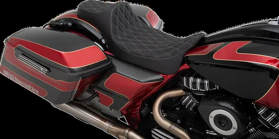 DS Silver Double Diamond Stitch Predator III Seat Electra Glide 08-20 ...