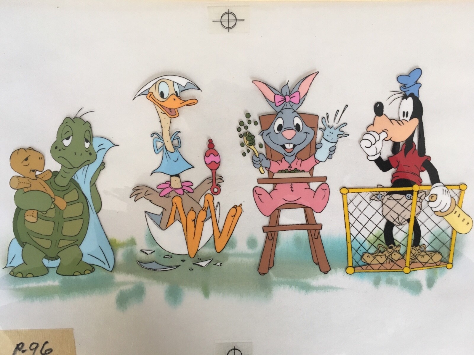 ORIGINAL VINTAGE DISNEY CELL ILLUSTRATION COMIC ART Goofy Ostrich ...