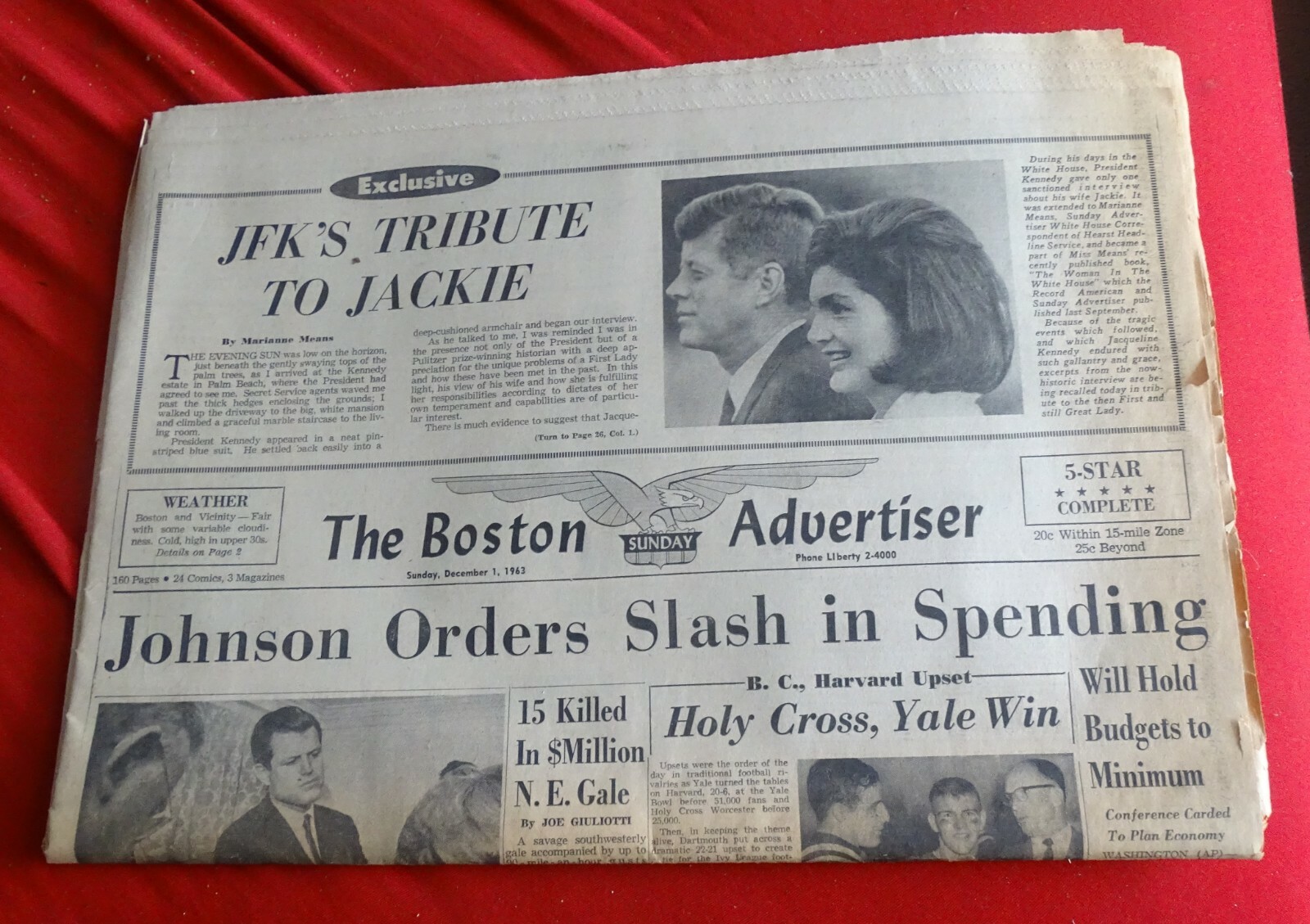 December 1 1963 Boston Advertiser (part Sunday newspaper) PETER PAUL ...