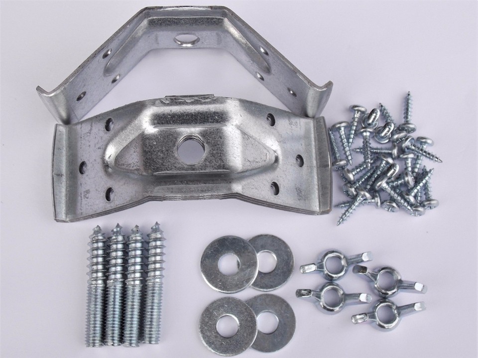 Set of 4 Small 40mm Table Corner Brackets + Fixings Screws Leg Brace ...