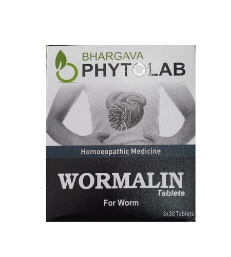 Dr Bhargava Wormalin 90 Tabs for Intestinal Worms, Threadworm, Tapeworm ...