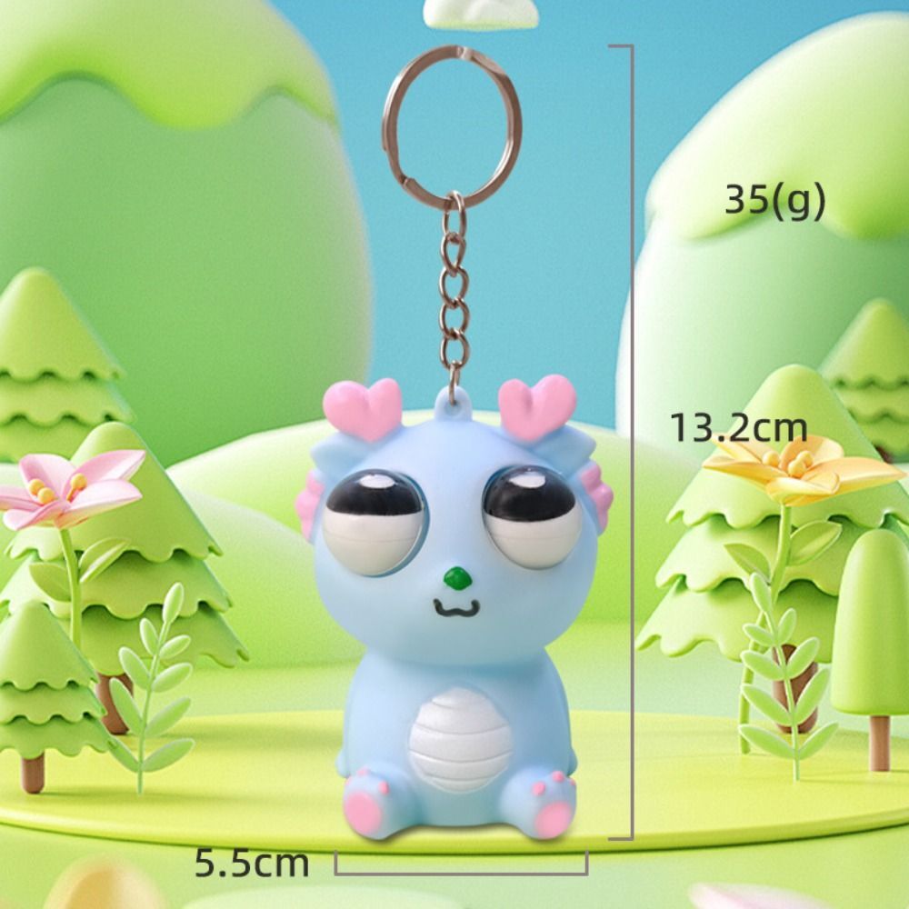 Creative Grass Worm Pinch Keychain Big Eyeball Squeeze Toy Keyring All ...