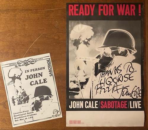 JOHN CALE Sabotage 1980 US PROMO Poster AUTOGRAPHED for Licorice Pizza ...