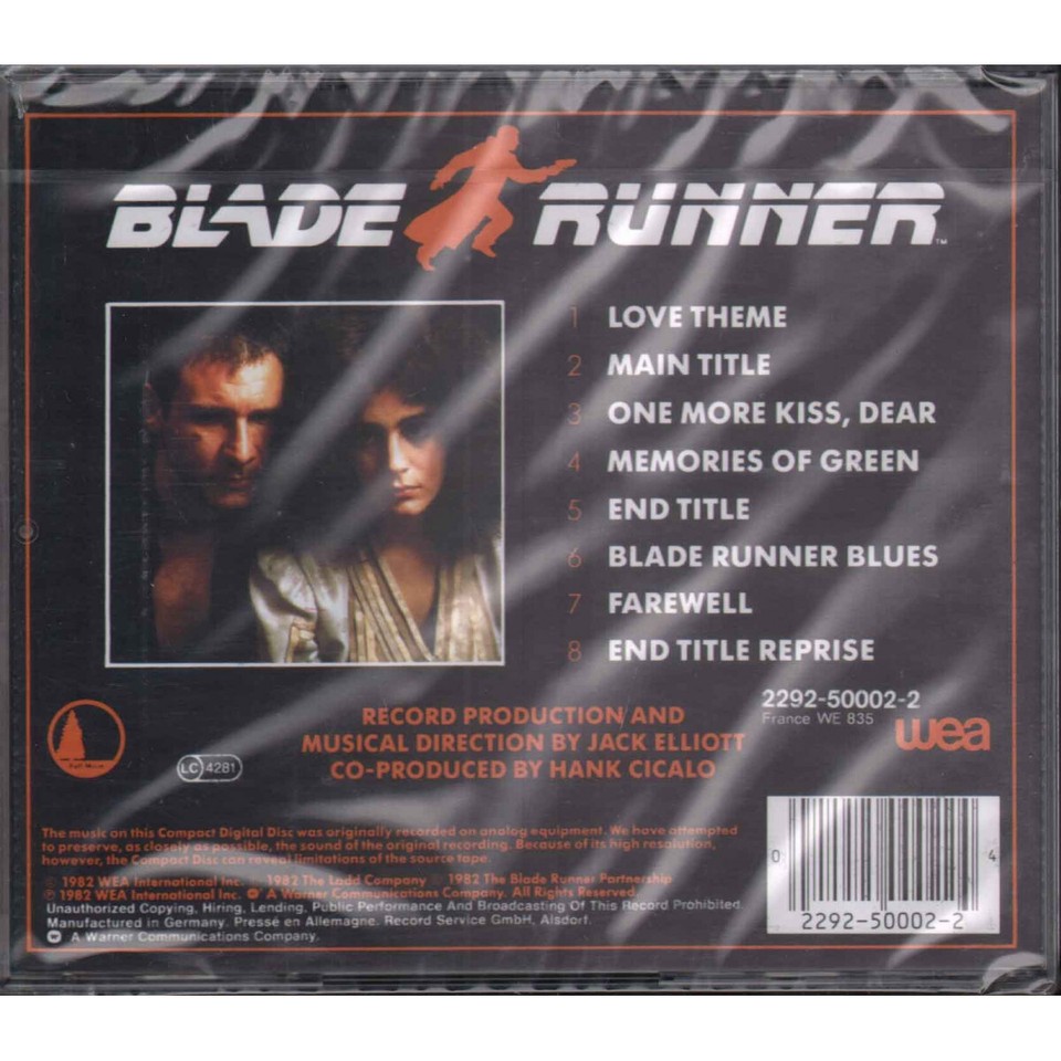 The New American Orchestra / Vangelis CD Blade Runner OST / Full Moon ...