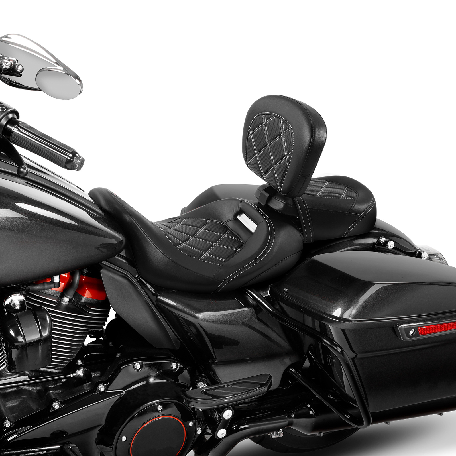 Two-Up Driver Passenger Seat & Backrest Fit For Harley Road Street ...