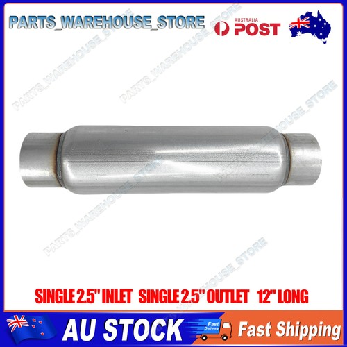 2.5" 12" Long Exhaust Hotdog Resonator Muffler Glass Pack High Flow ...