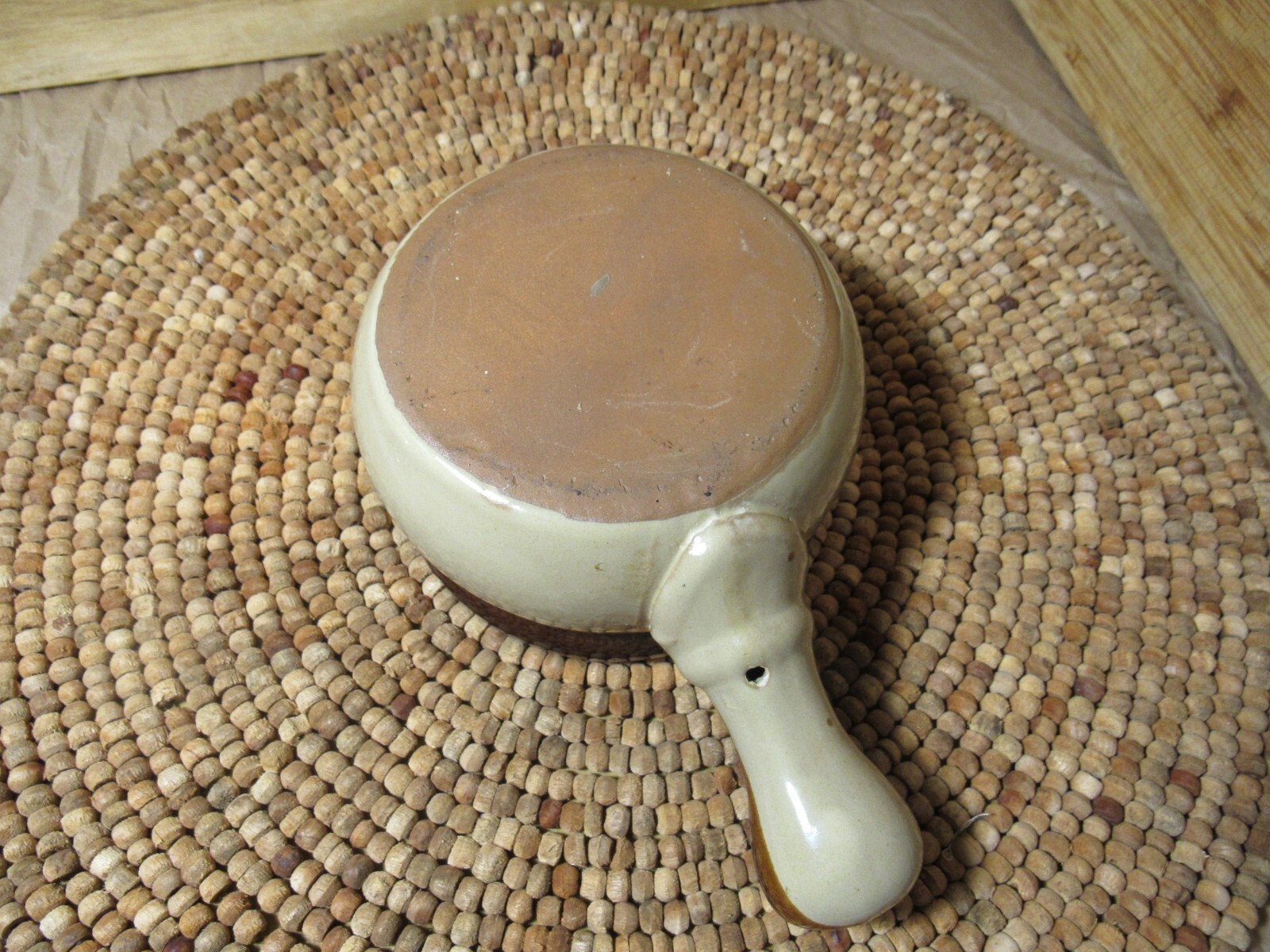 Stoneware Mini Crock with Lid and Side Handle 4 1/2" tall Brown and Tan ...