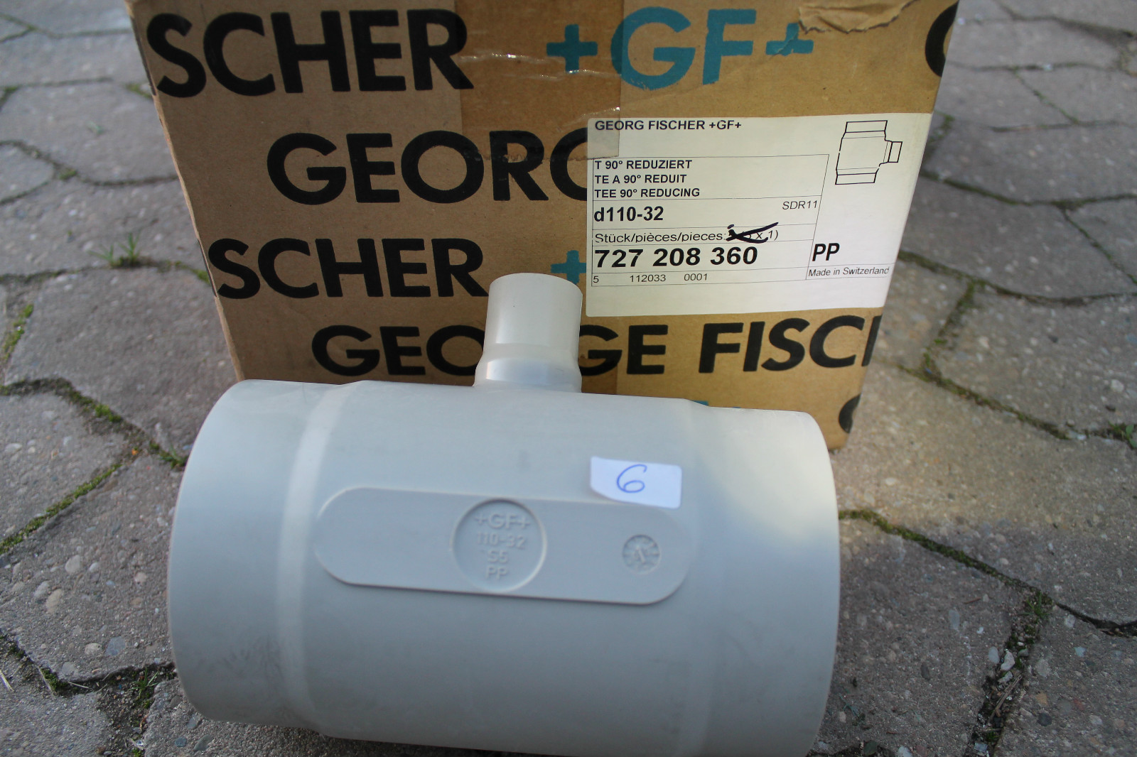 Georg Fischer +GF+ T-Stück 90° reduziert D110-32 PP-H S5/SDR11 NEU ...