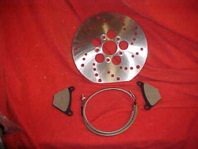 Harley,FL, FLH, new rear brake performance kit,rotor pads,braided hose ...