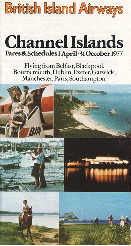 BIA British Island Airways timetable 1977/04/01 Channel Islands | eBay