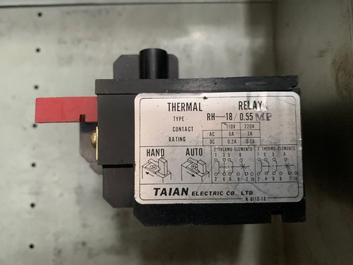 Taian Thermal Overload Relay Type RH-18 RH18/0.55 MP 0.55A New No Box ...