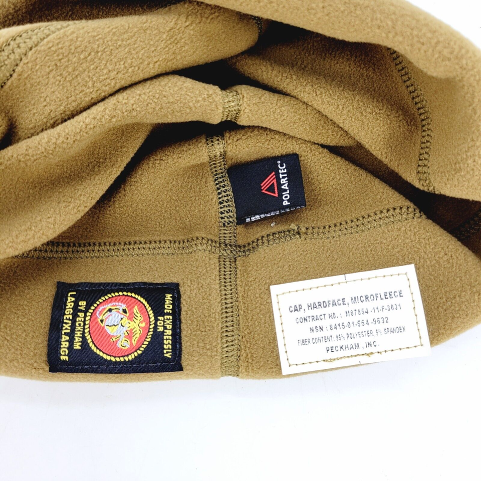 USMC MCWCS Polartec Hardface Wind Pro Fleece Coyote Watch Cap Beanie LG ...