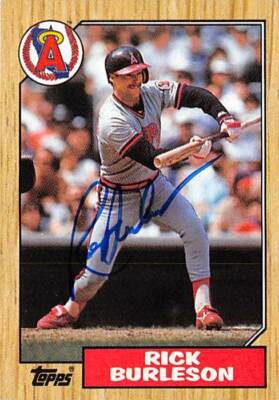 Rick Burleson autographed baseball card (California Angels) 1987 Topps ...