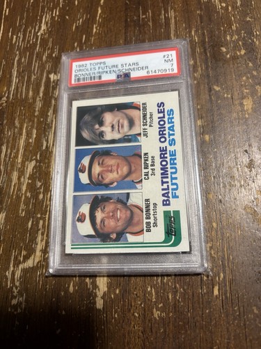 1982 TOPPS ORIOLES FUTURE STARS #21 Cal Ripken Jr ROOKIE Card RC PSA 7 ...
